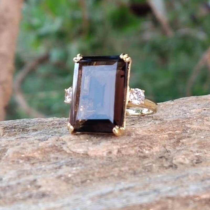 Smoky Quartz Ring - Etsy