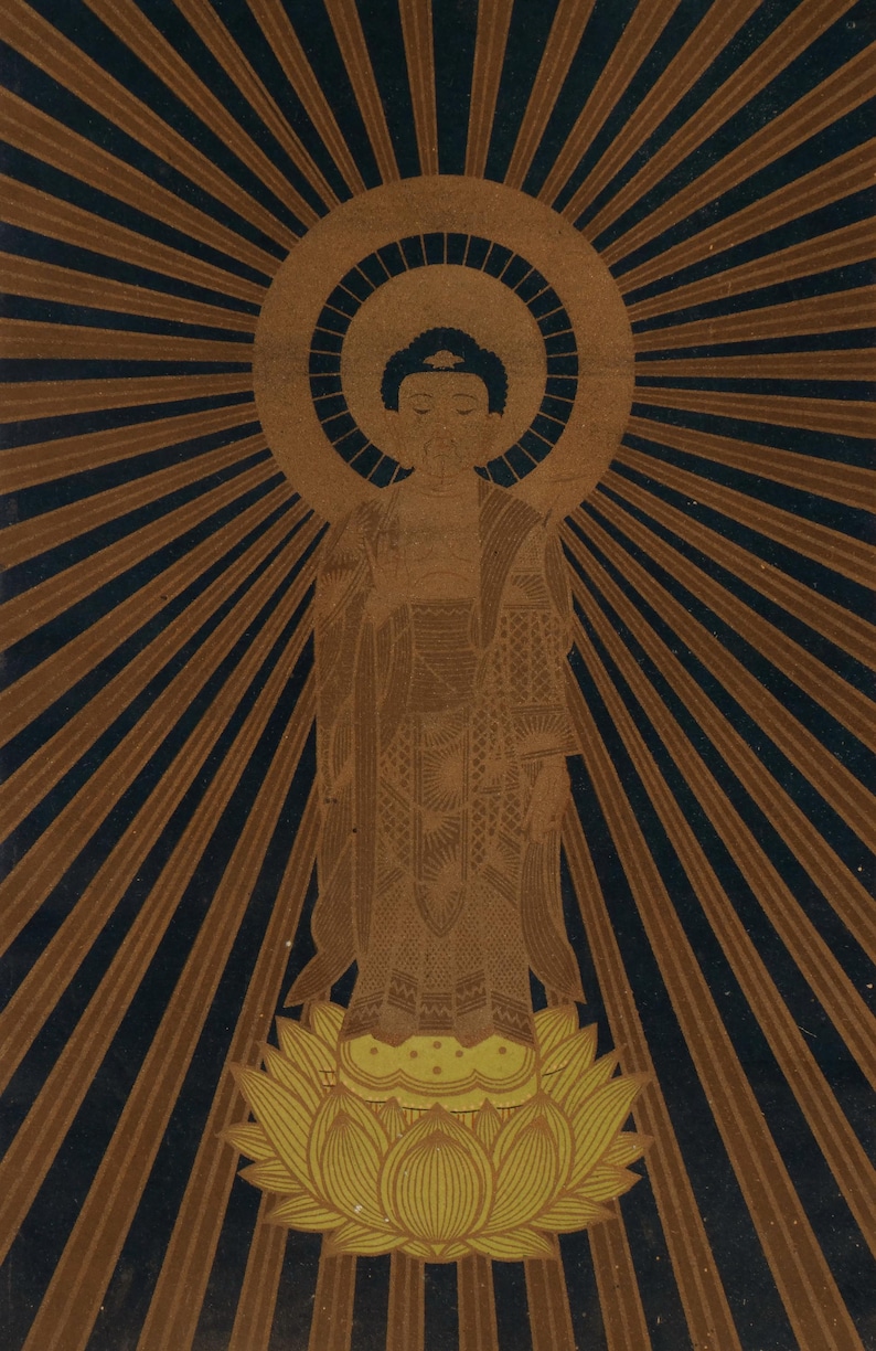 Buddha Japanese Japan Antique Scroll Painting Amida Asian 1800-1868 - Etsy