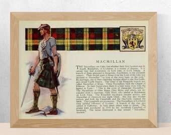 Macduff Clan Tartan and Coat of Arms Vintage Poster digital - Etsy