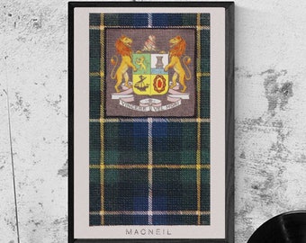 Macfarlane Clan Tartan and Coat of Arms Vintage Poster - Etsy