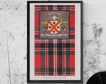 Mackinnon Clan Tartan and Coat of Arms Vintage Poster digital - Etsy