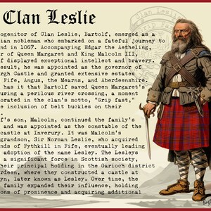 Clan Leslie Scottish History Poster - Etsy