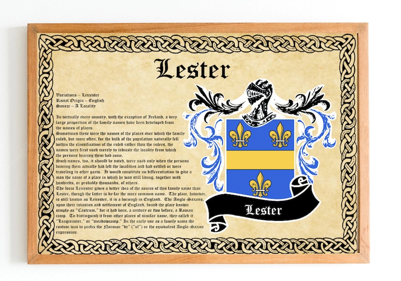 Lester Coat of Arms Vintage Poster - Etsy