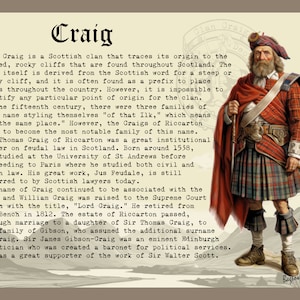 Clan Craig Scottish History Poster - Etsy