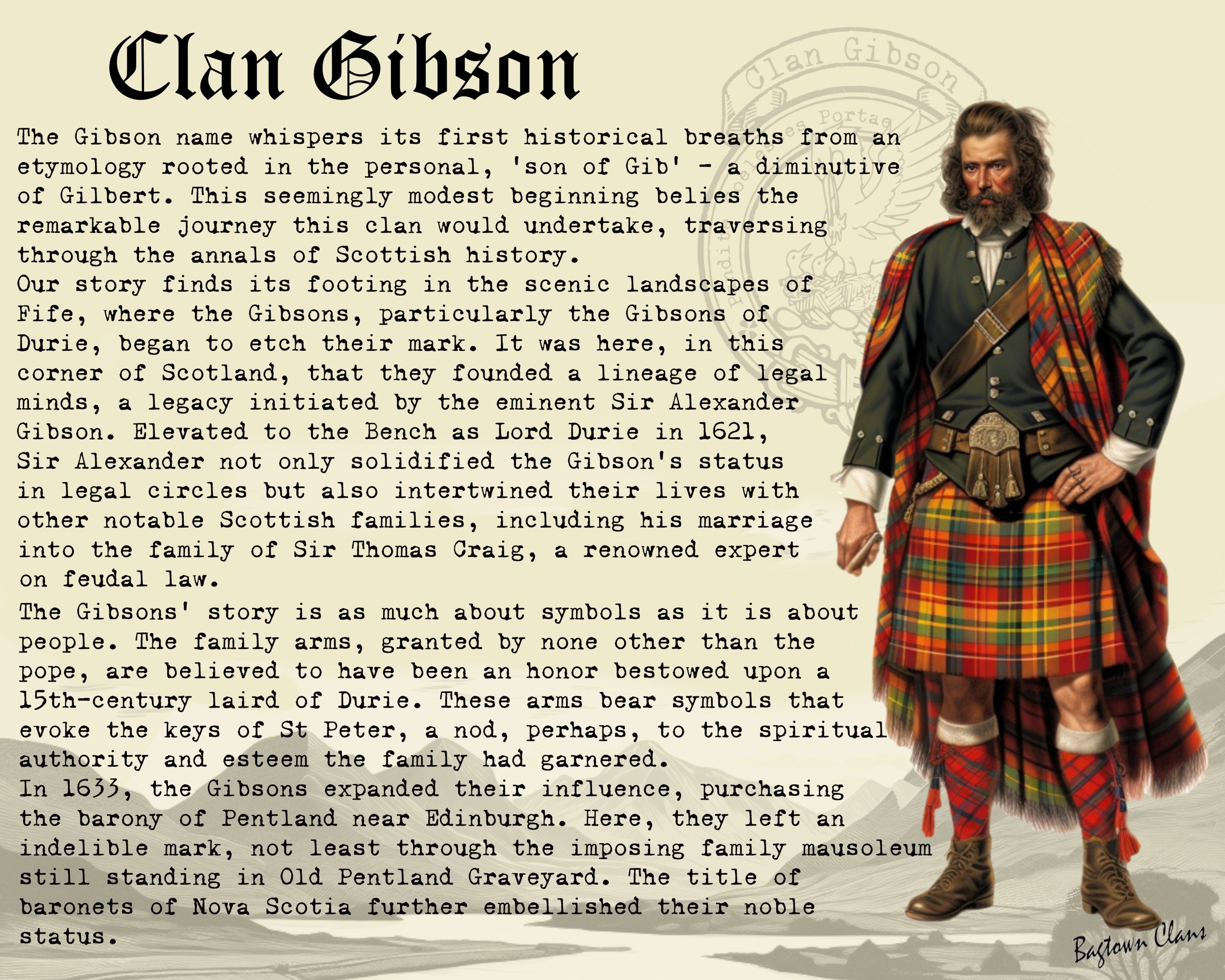 Clan Gibson Scottish History Poster - Etsy