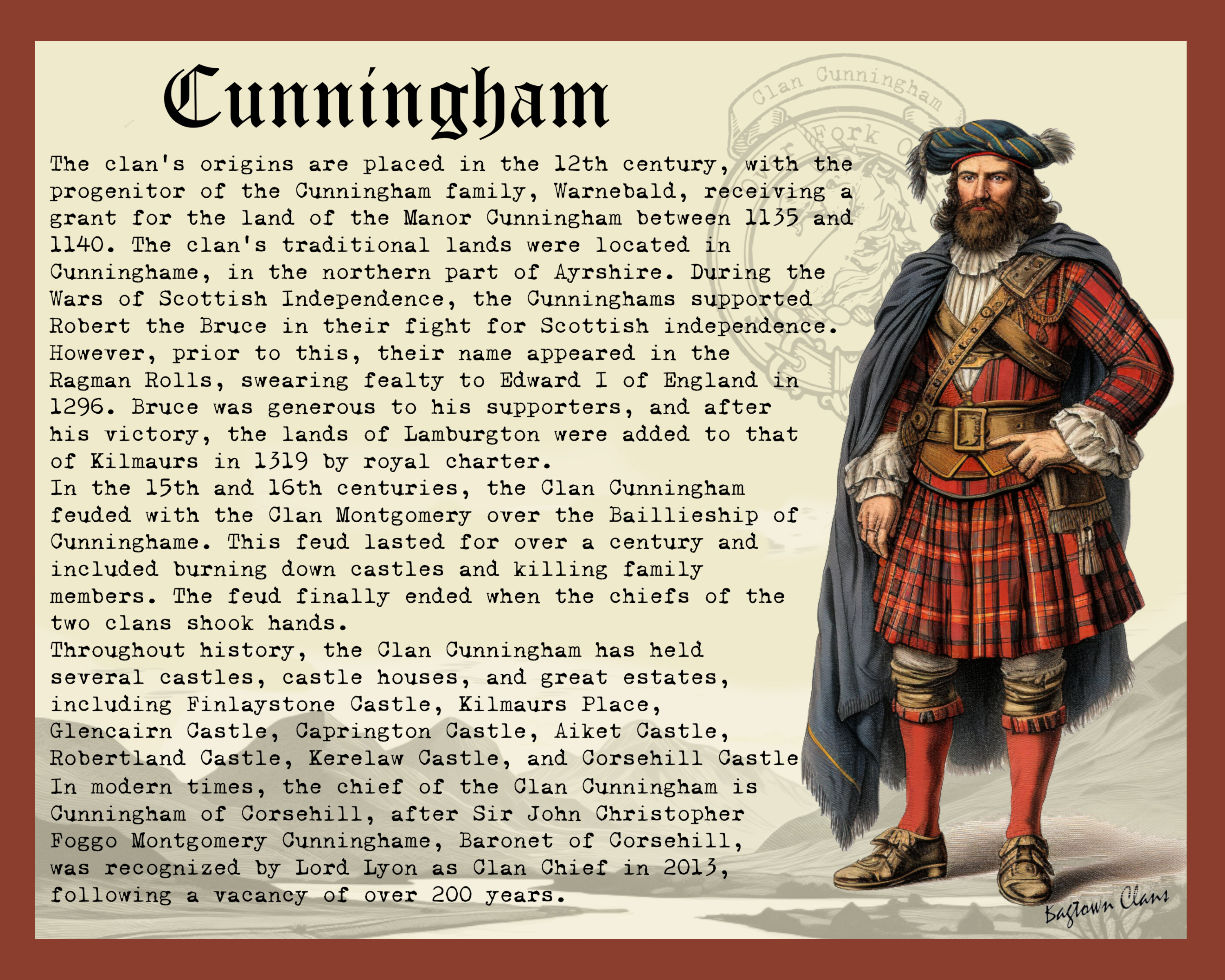 Clan Cunningham Scottish History Poster - Etsy