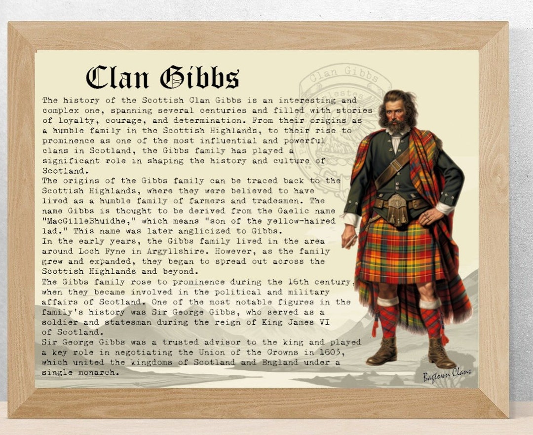 Clan Gibbs Scottish History Poster - Etsy