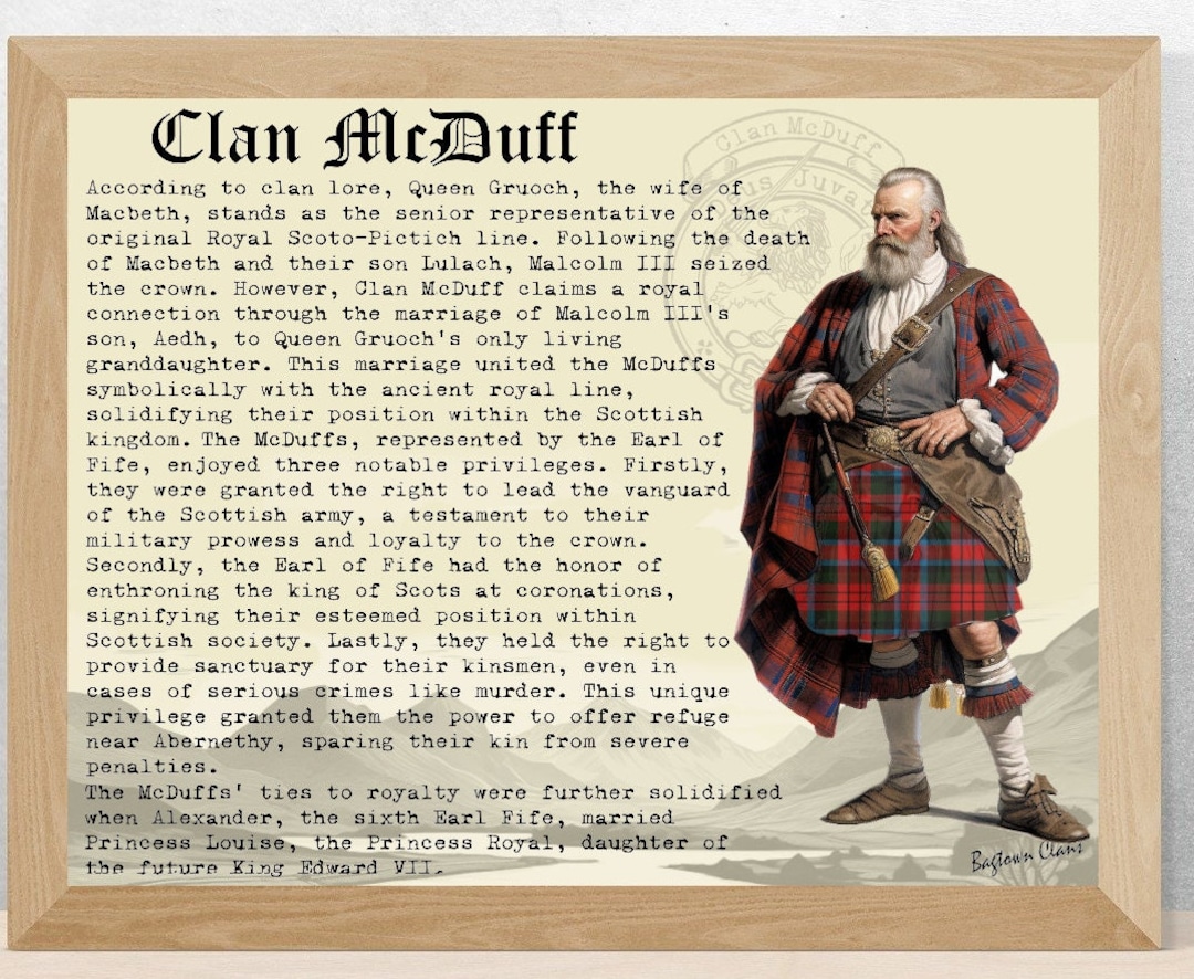 Mcduff Scottish Clan History Poster - Etsy