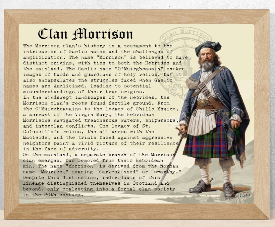 Morrison Scottish Clan History Poster - Etsy
