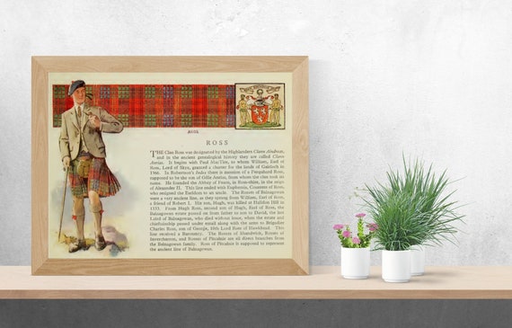 Clan Ross Vintage Poster - Etsy