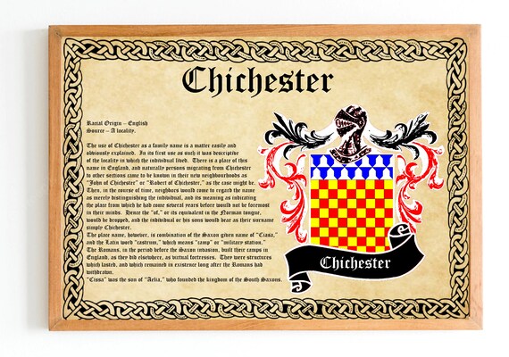 Chichester Coat of Arms Vintage Poster - Etsy