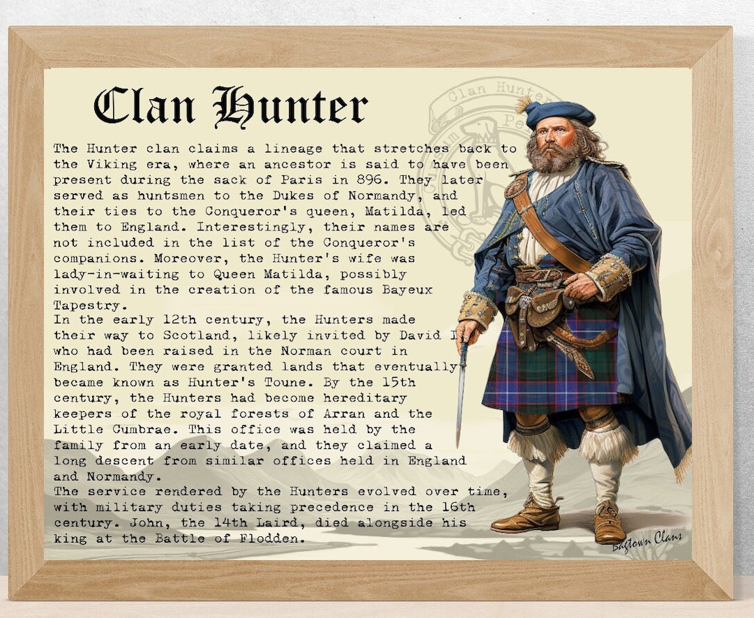 Clan Hunter Scottish History Poster - Etsy
