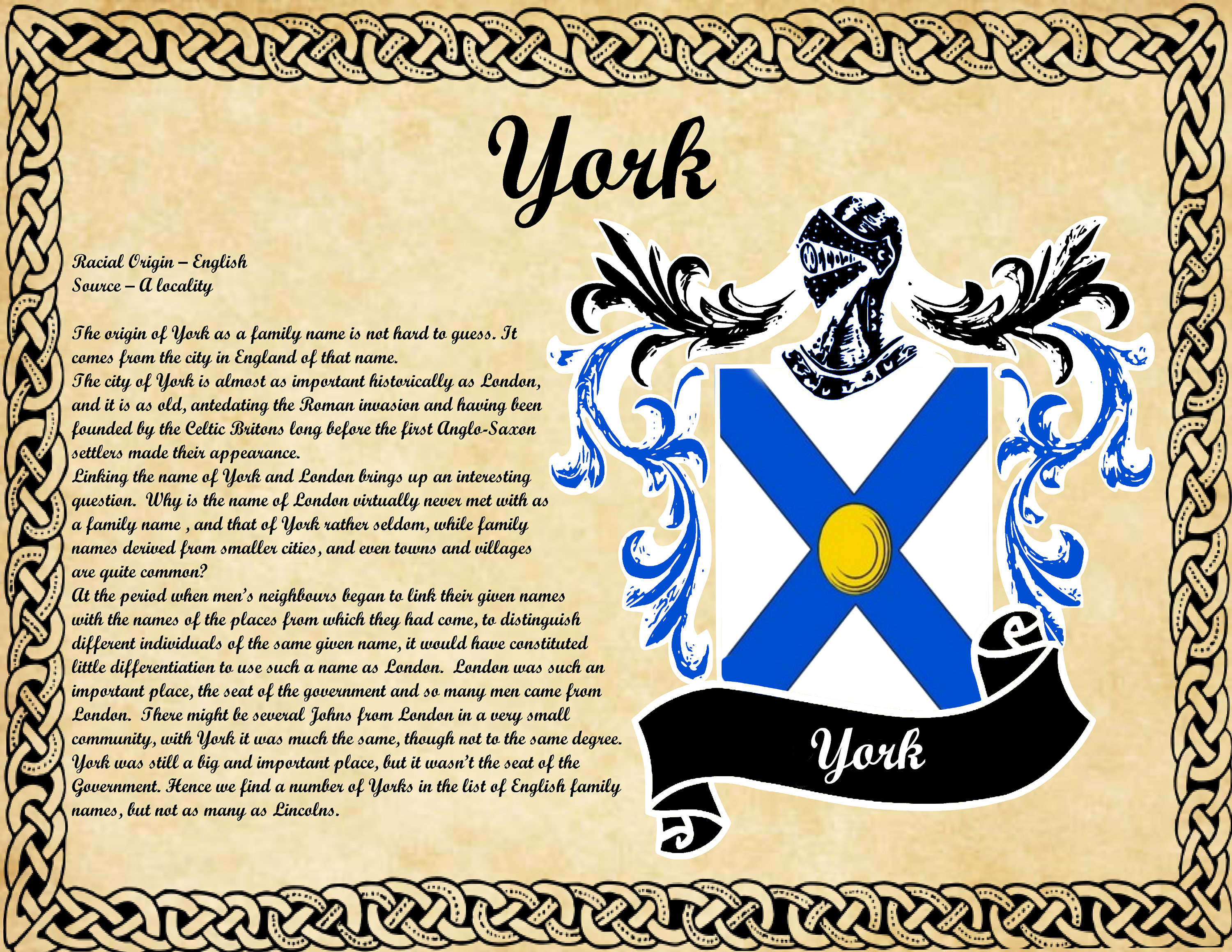 York Coat of Arms Vintage Poster - Etsy