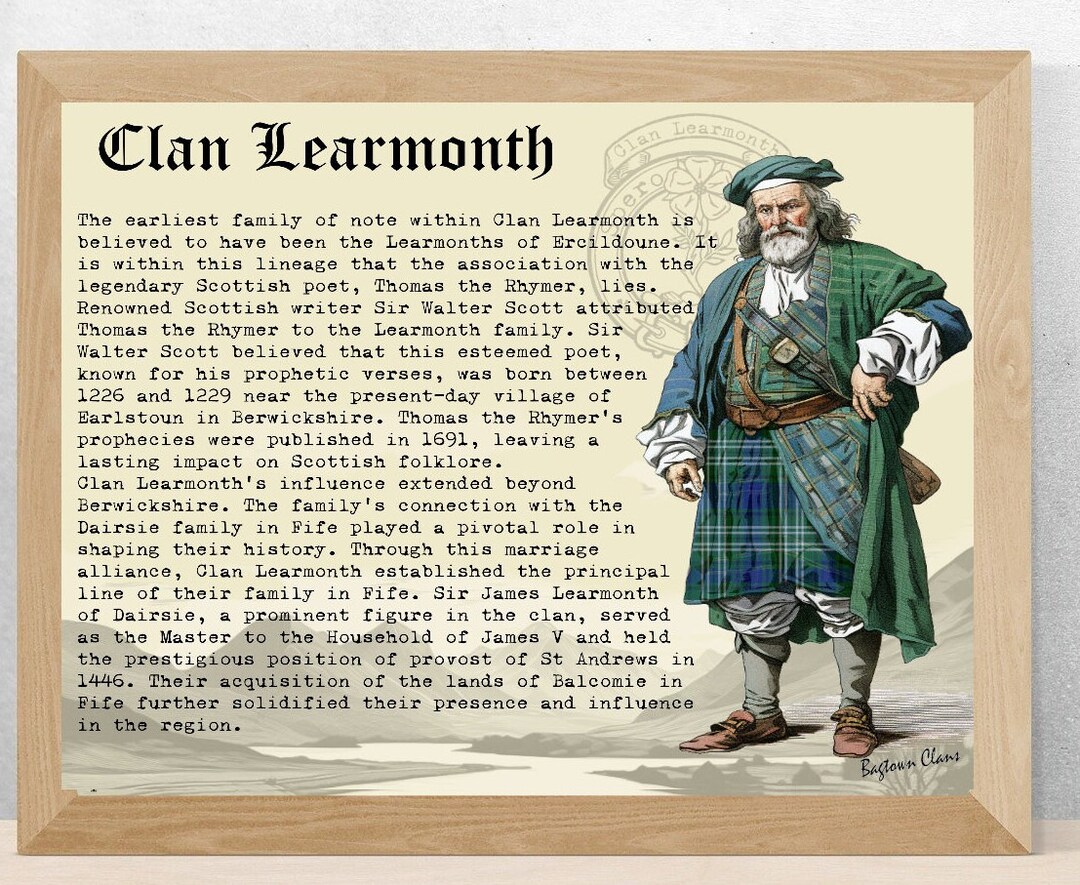 Clan Learmonth Scottish History Poster - Etsy