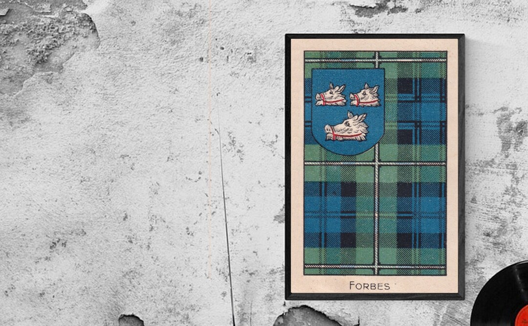 Forbes Clan Tartan and Coat of Arms Vintage Poster (digital Download ...