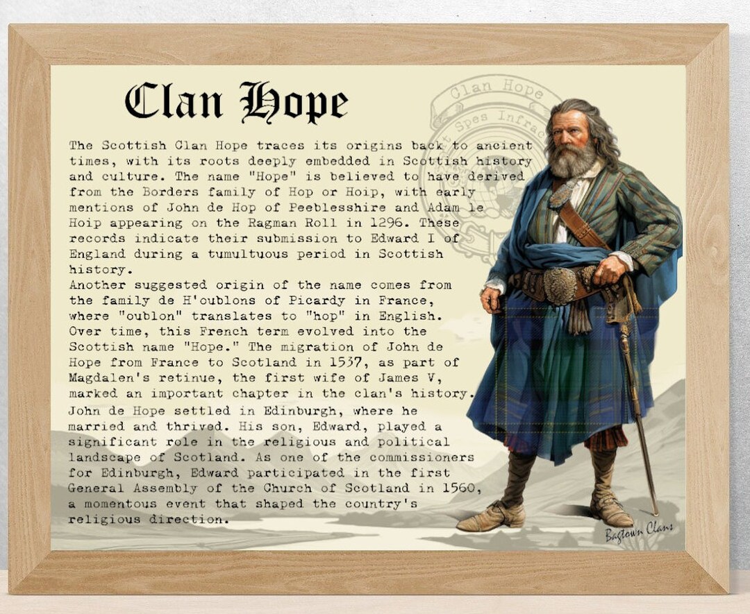 Clan Hope Scottish History Poster - Etsy