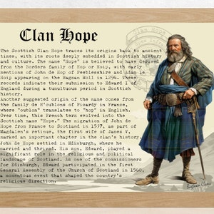 Clan Hope Scottish History Poster - Etsy