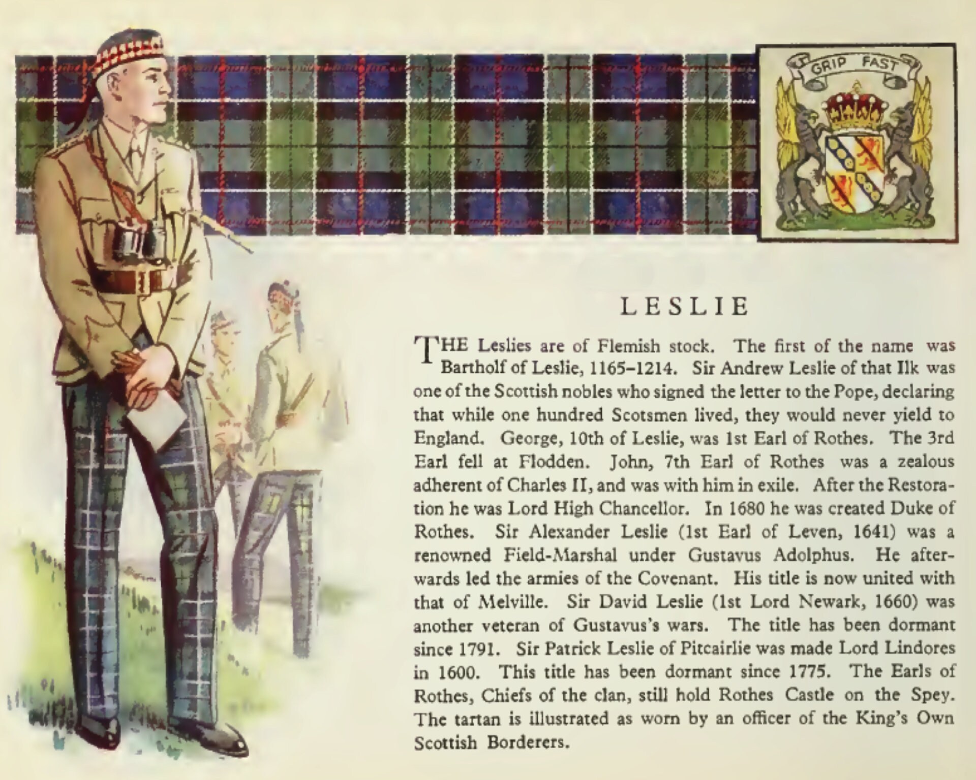Clan Leslie Vintage Poster - Etsy