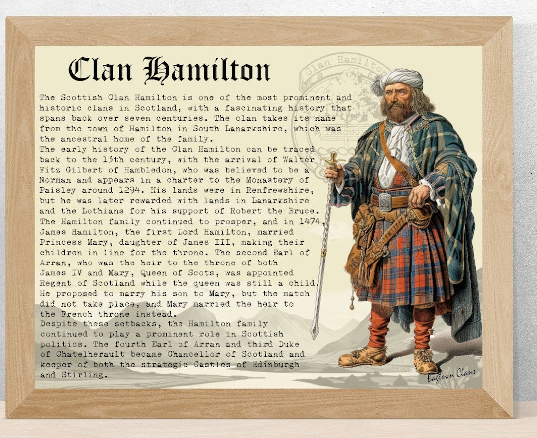 Clan Hamilton Vintage Poster - Etsy