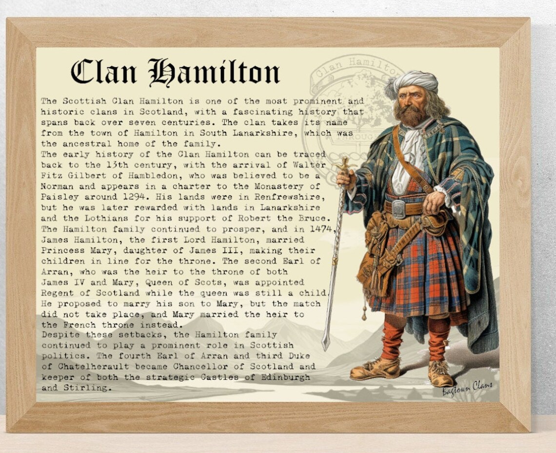 Clan Hamilton Vintage Poster - Etsy