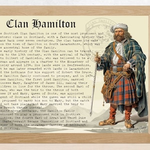 Clan Hamilton Vintage Poster - Etsy