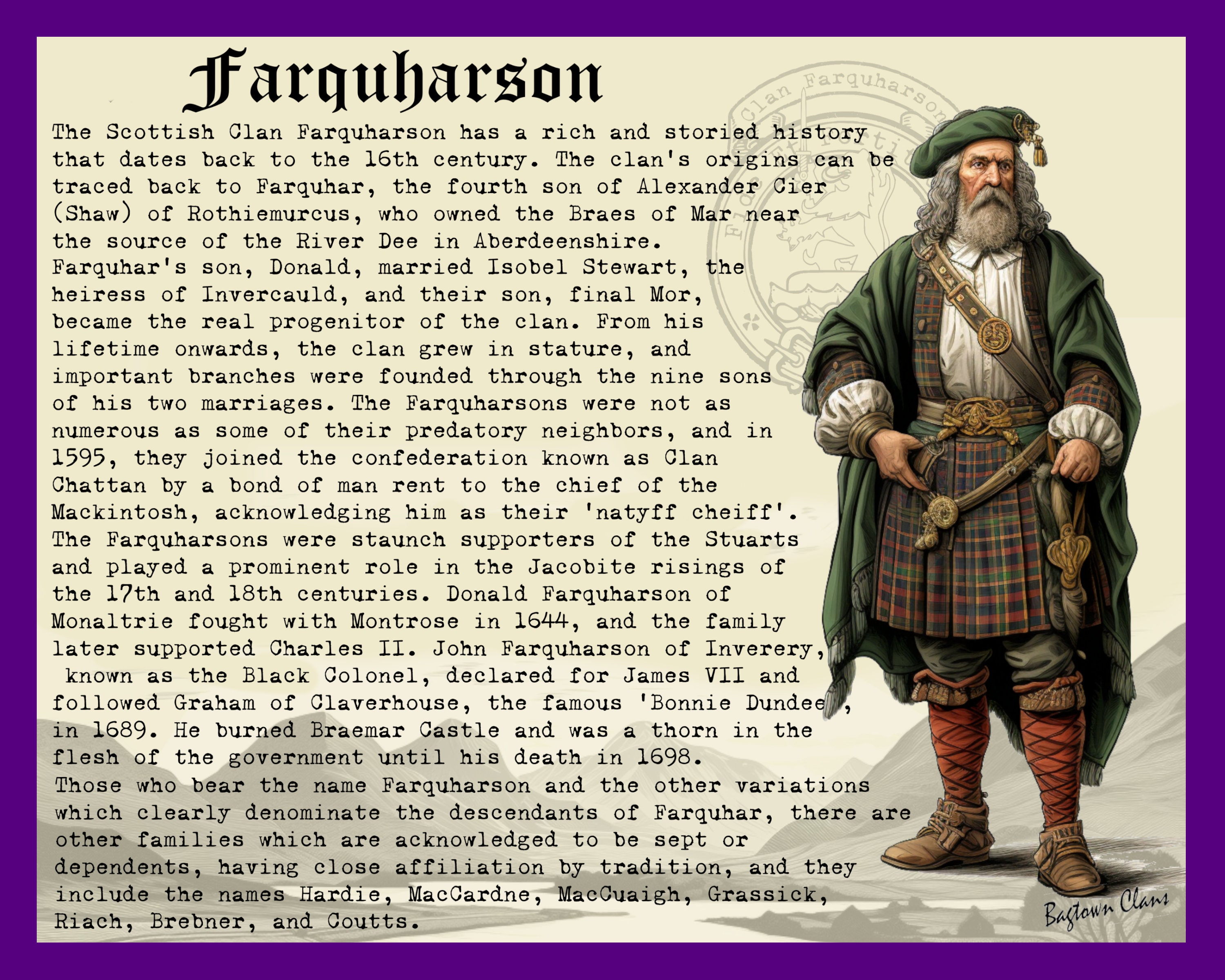 Clan Farquharson Scottish History Poster - Etsy