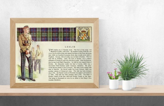 Clan Leslie Vintage Poster | Etsy