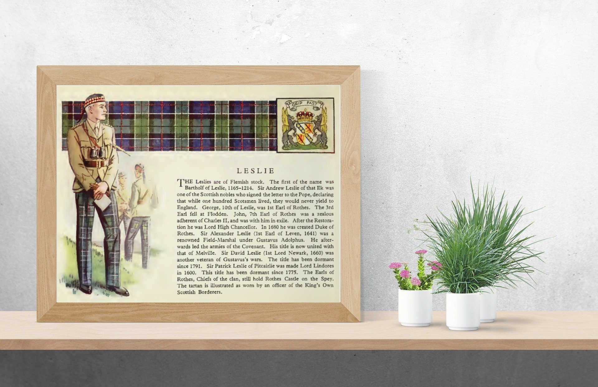 Clan Leslie Vintage Poster - Etsy
