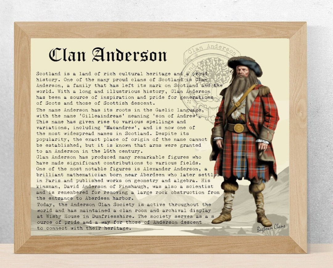 Clan Anderson Vintage Poster - Etsy