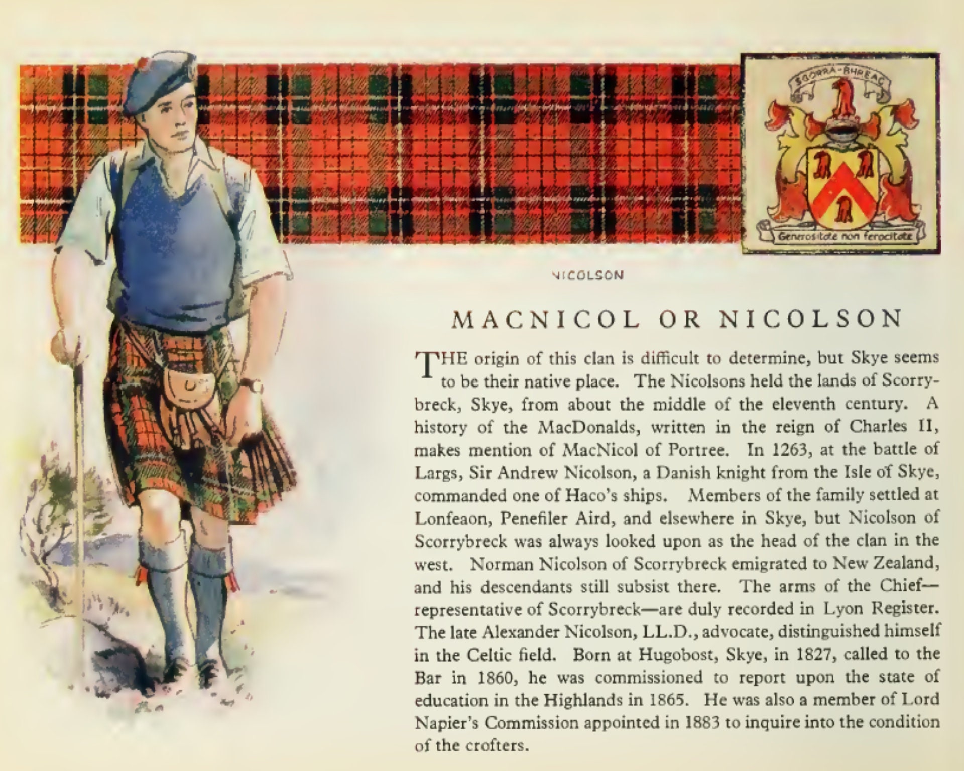 Clan Macnicol or Clan Nicolson Vintage Poster - Etsy