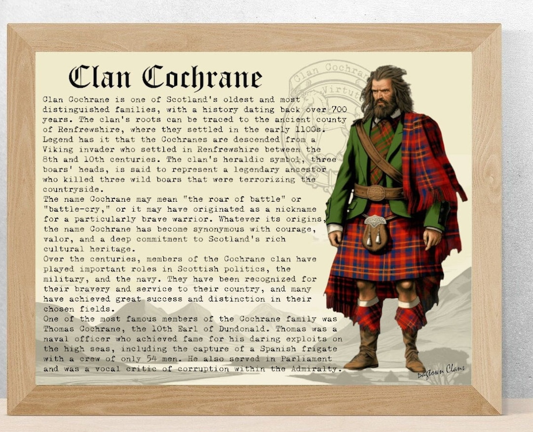 Clan Cochrane Scottish History Poster - Etsy Canada