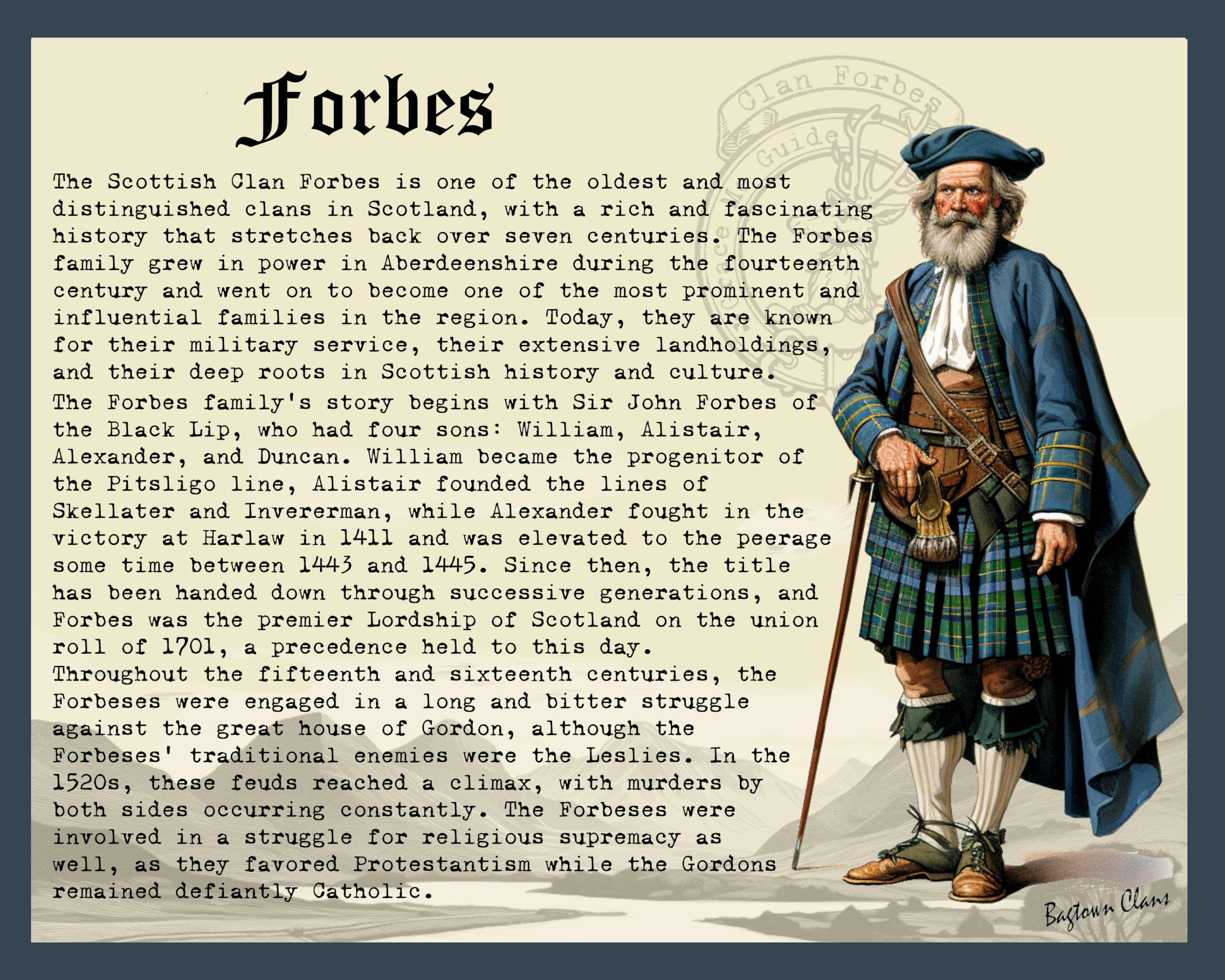 Clan Forbes Scottish History Poster - Etsy