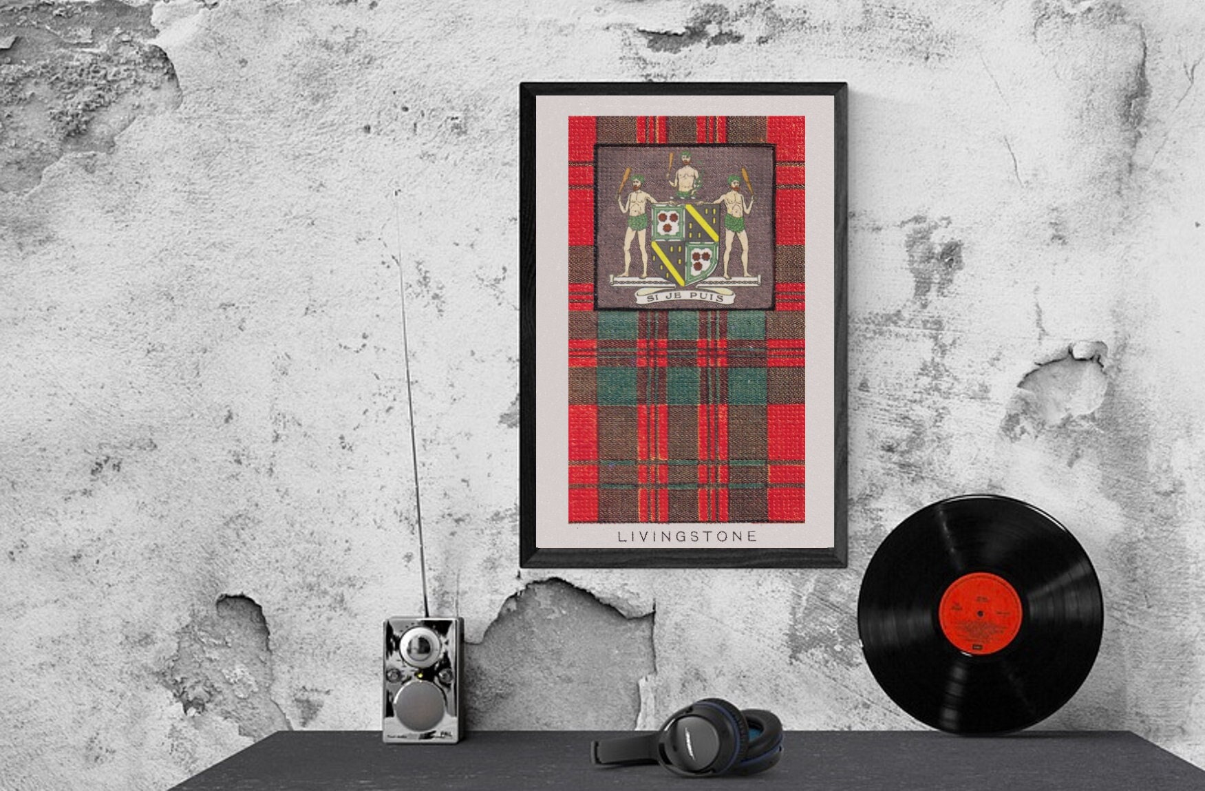 Livingstone Clan Tartan and Coat of Arms Vintage Poster (digital ...