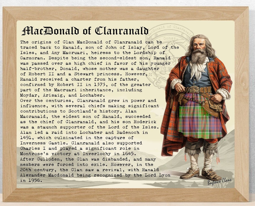 Macdonald of Clanranald Scottish Clan History Poster - Etsy