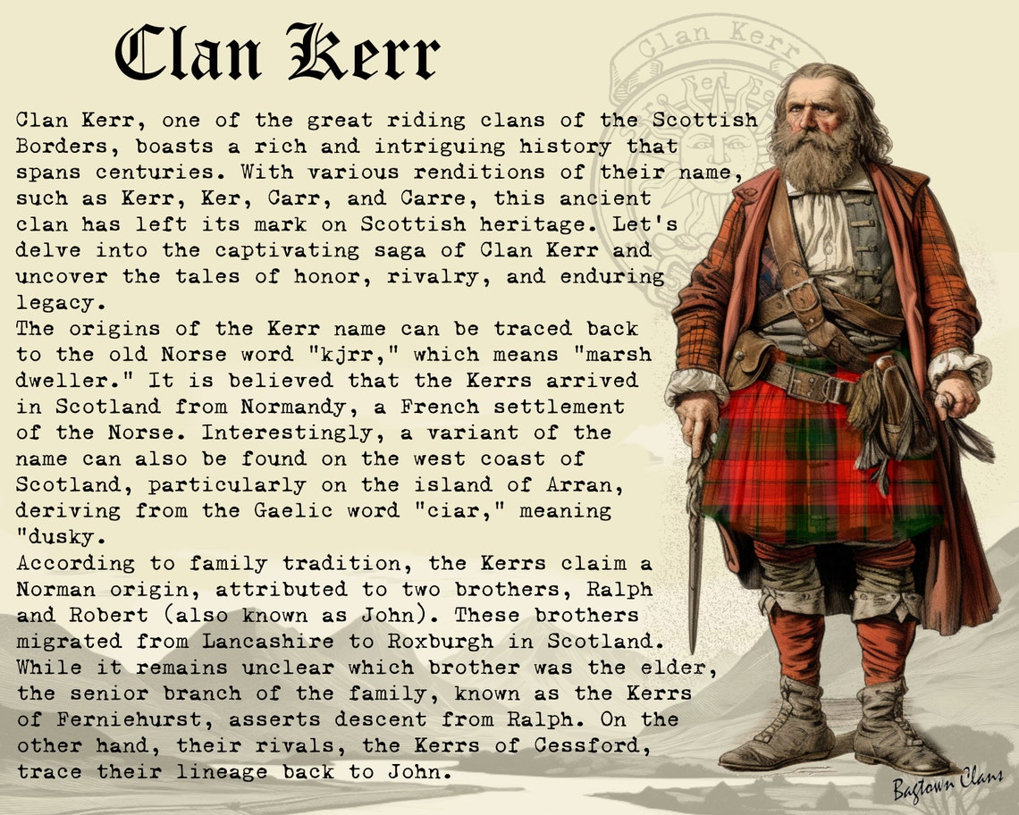 Clan Kerr Scottish History Poster - Etsy