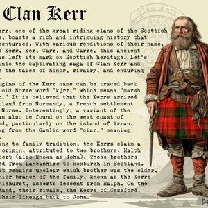 Clan Kerr Scottish History Poster - Etsy