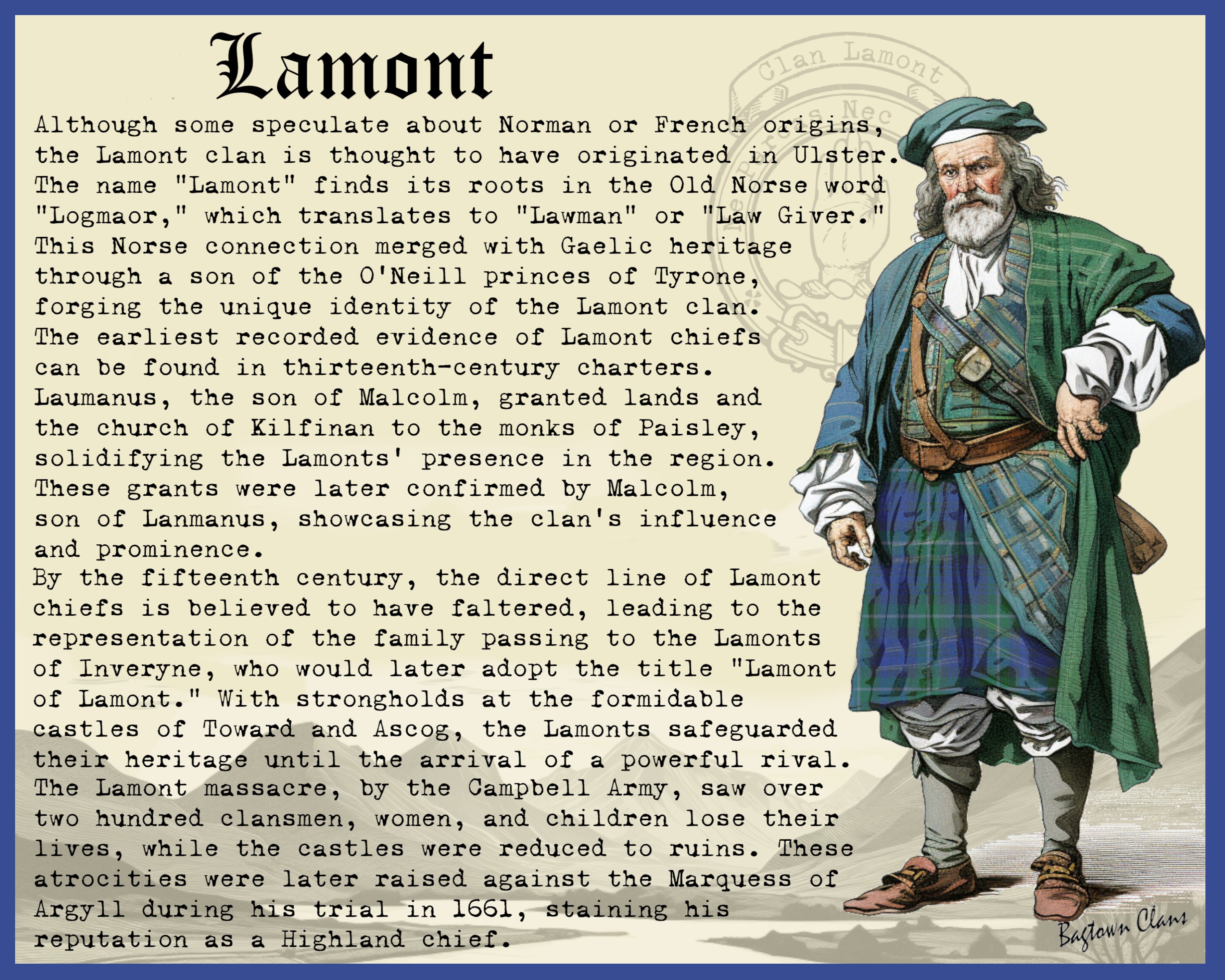 Clan Lamont Scottish History Poster - Etsy