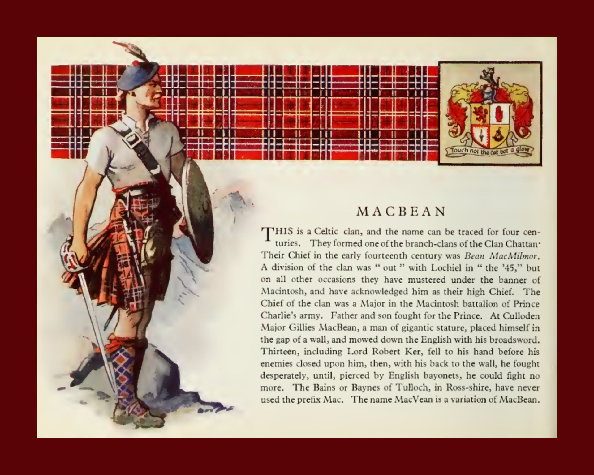 Clan Macbean Vintage Poster - Etsy
