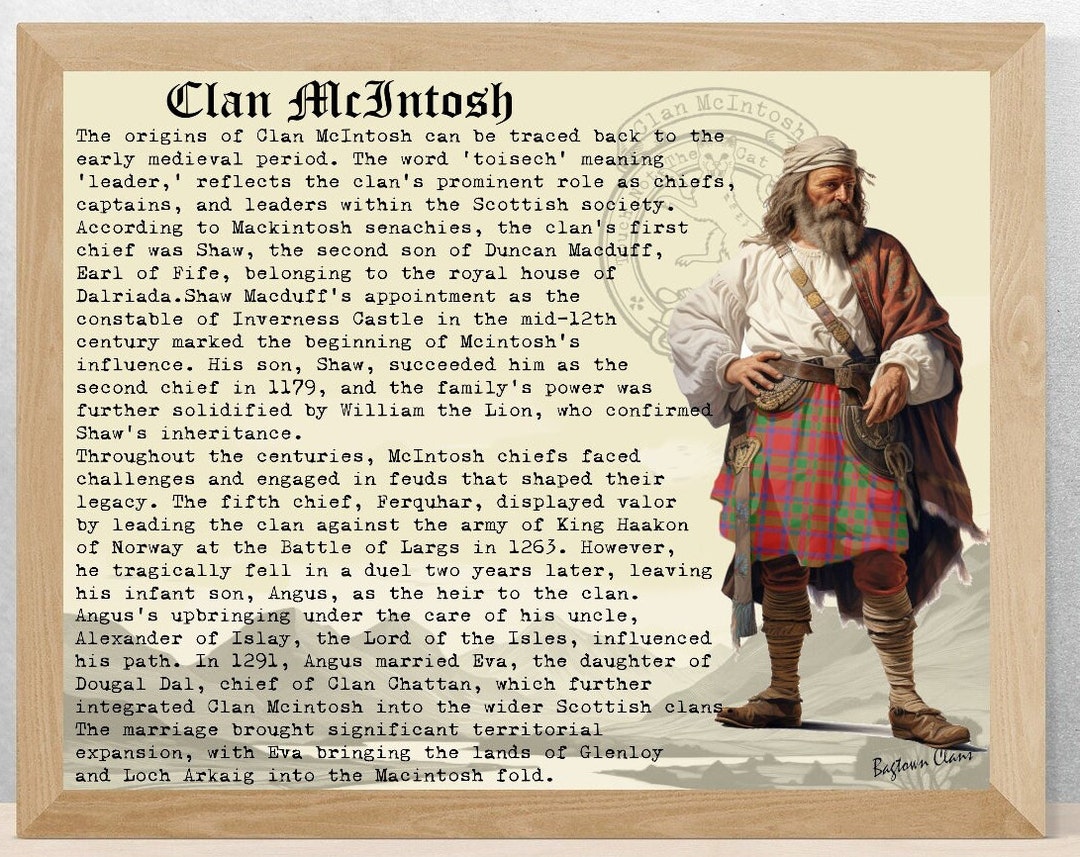 Mcintosh Scottish Clan History Poster - Etsy
