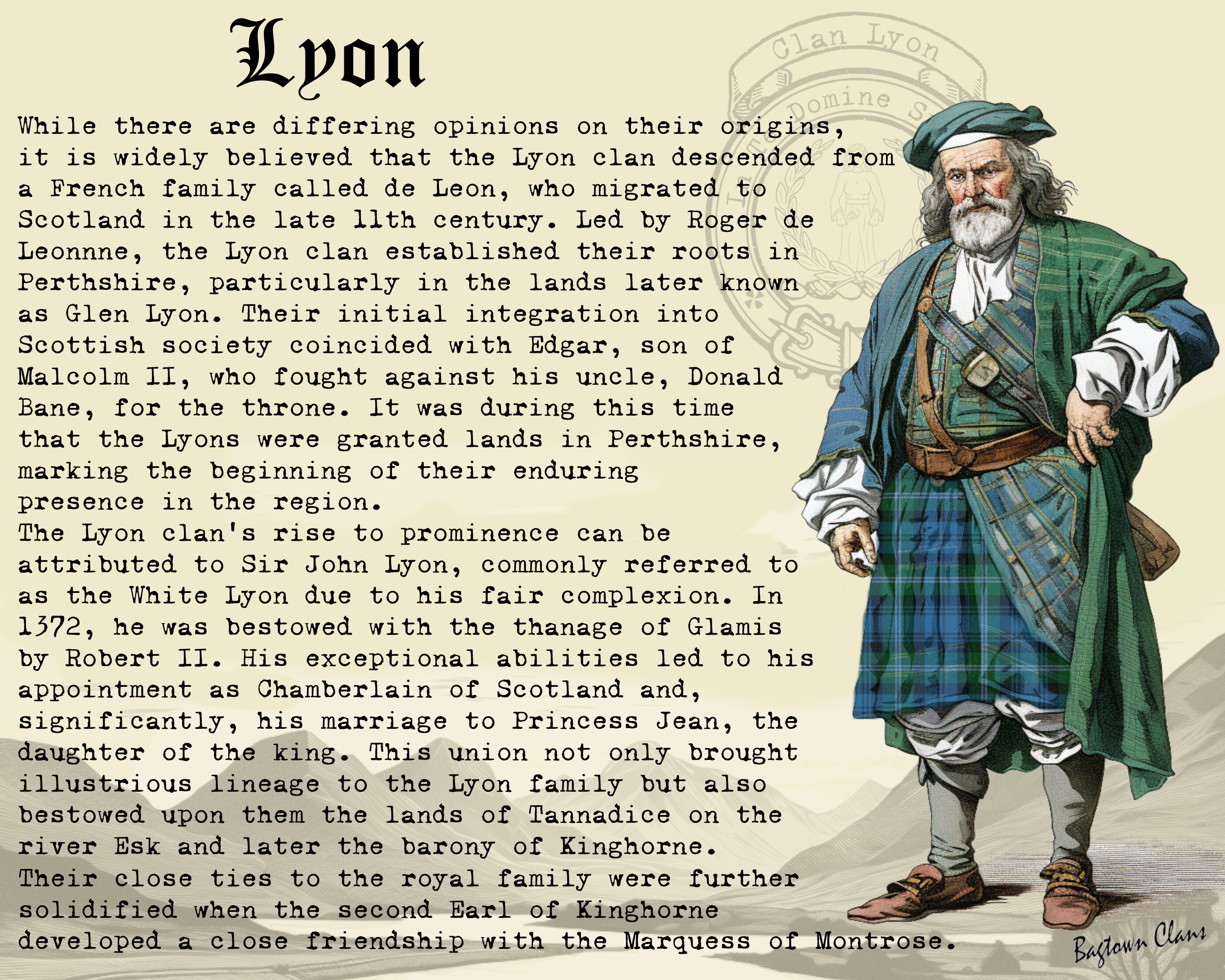 Clan Lyon Scottish History Poster - Etsy