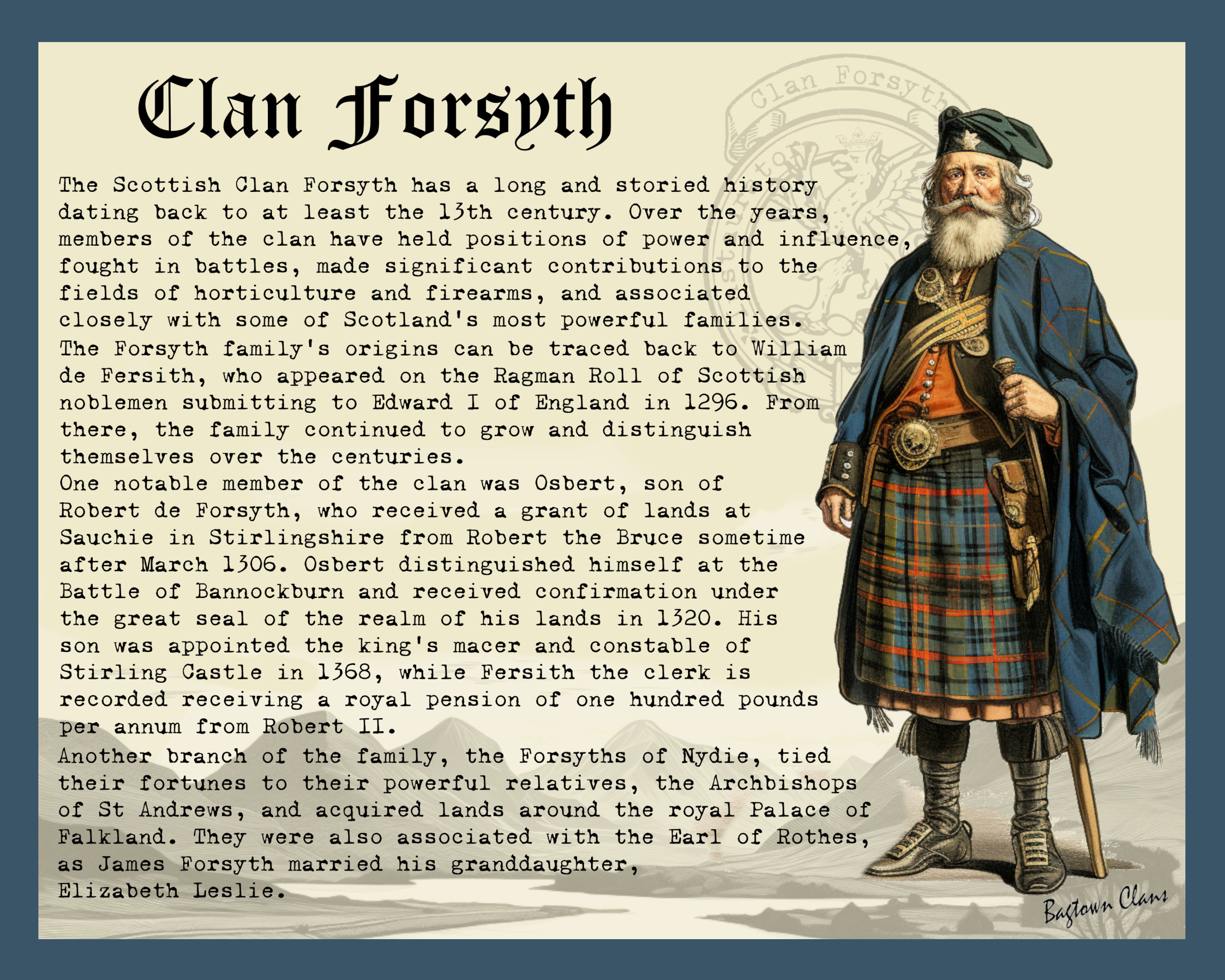 Clan Forsyth Scottish History Poster - Etsy
