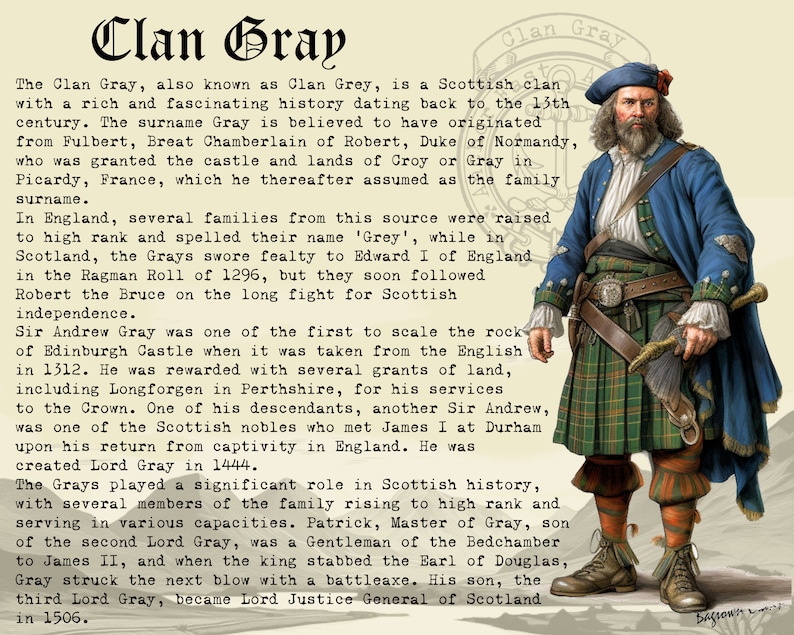 Clan Gray Scottish History Poster - Etsy