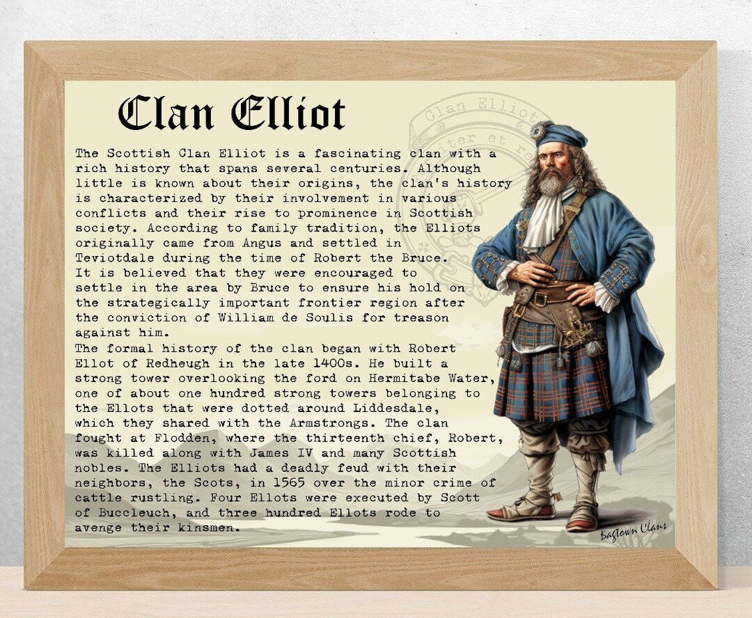 Clan Elliot Scottish History Poster - Etsy