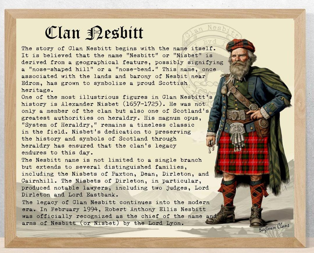 Clan Nesbitt Scottish History Poster - Etsy