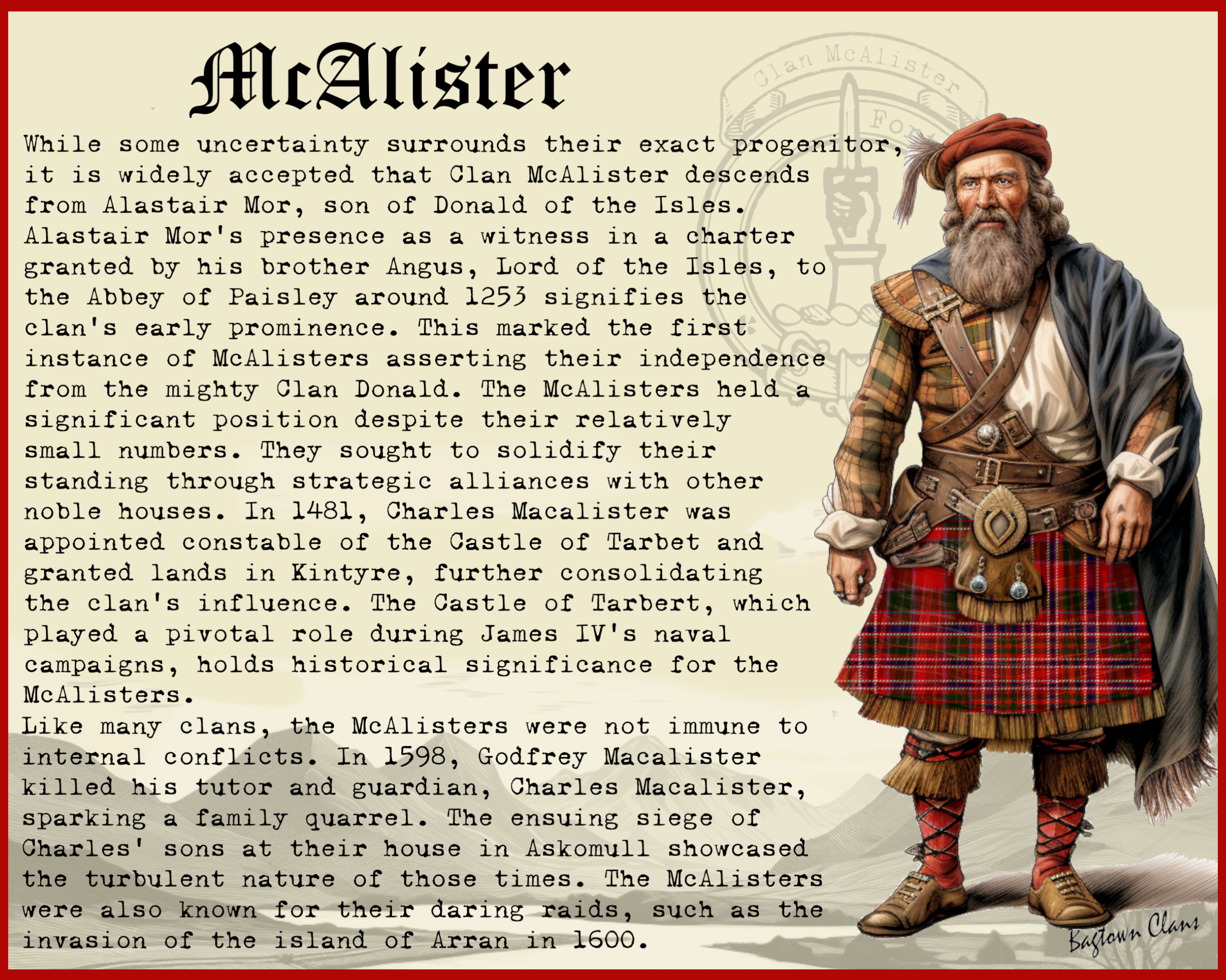 Clan Mcalister Scottish History Poster - Etsy