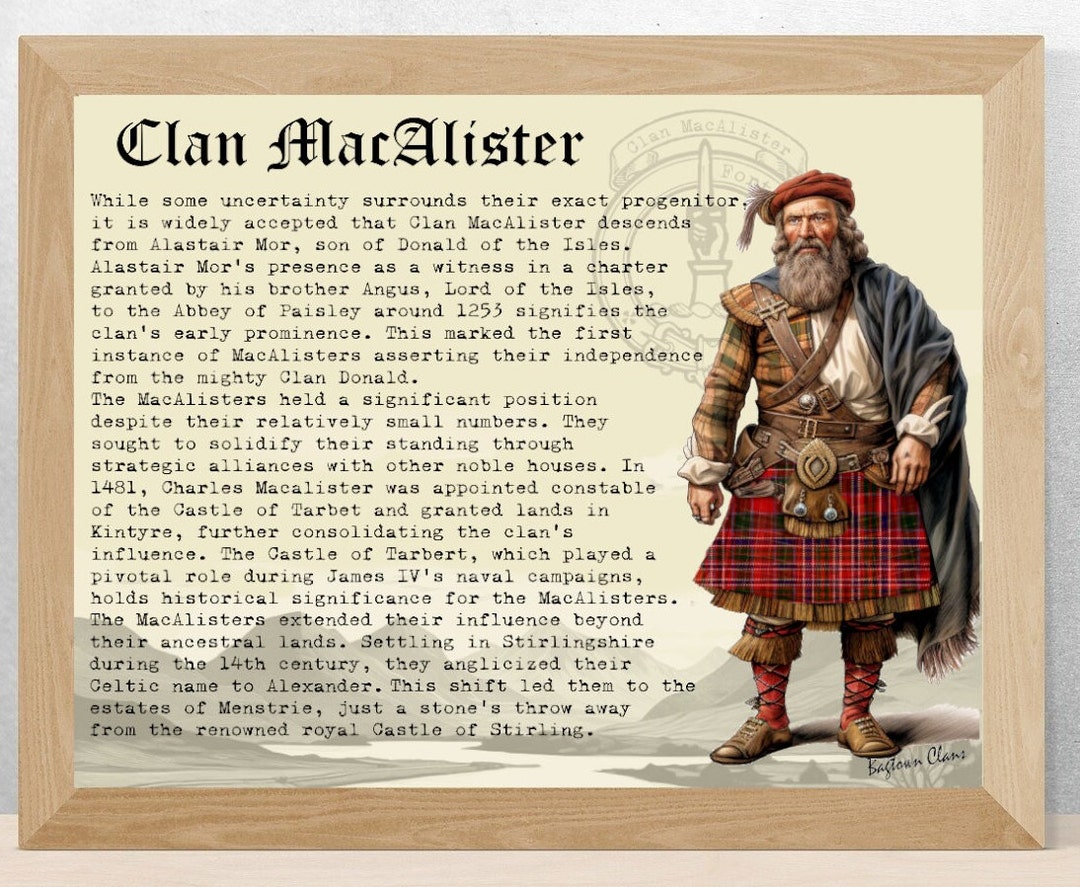 Clan Macalister Scottish History Poster - Etsy