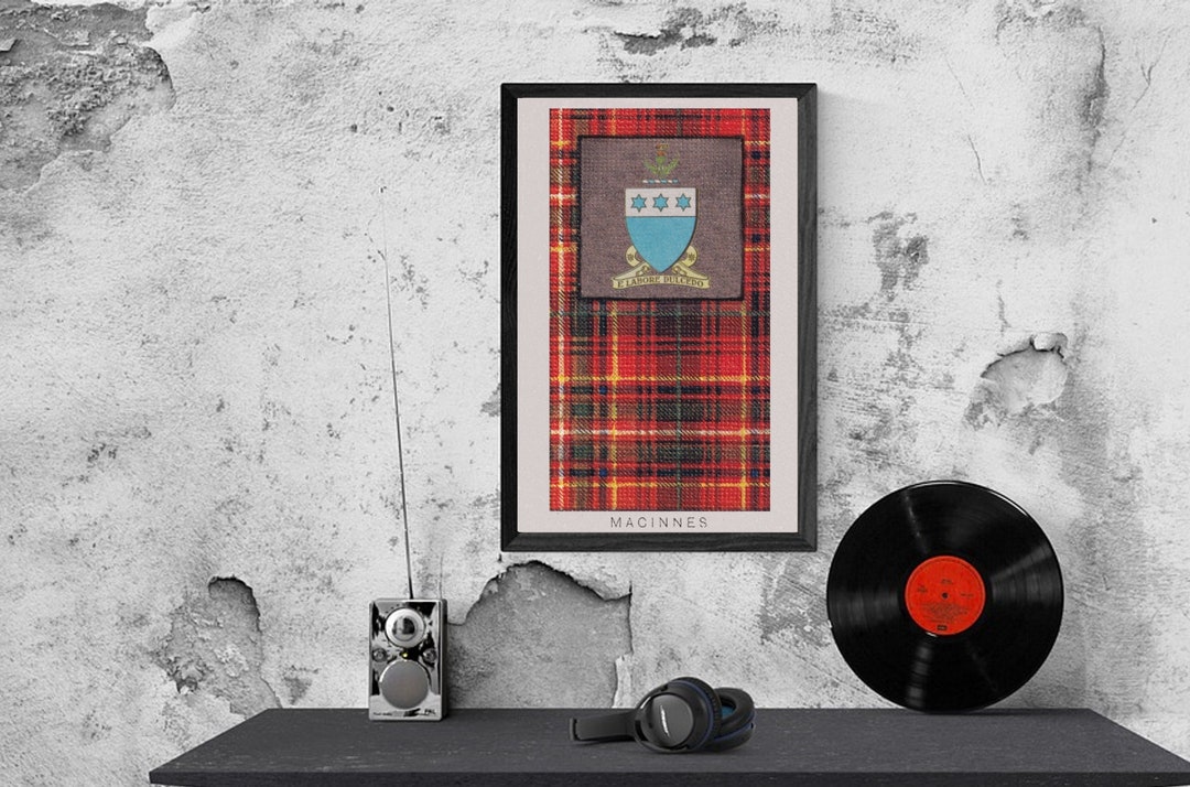 Macinnes Clan Tartan and Coat of Arms Vintage Poster (digital Download ...