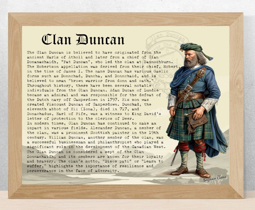 Clan Duncan Scottish History Poster - Etsy