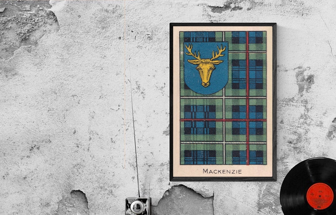 Mackenzie Clan Tartan and Coat of Arms Vintage Poster (digital Download ...