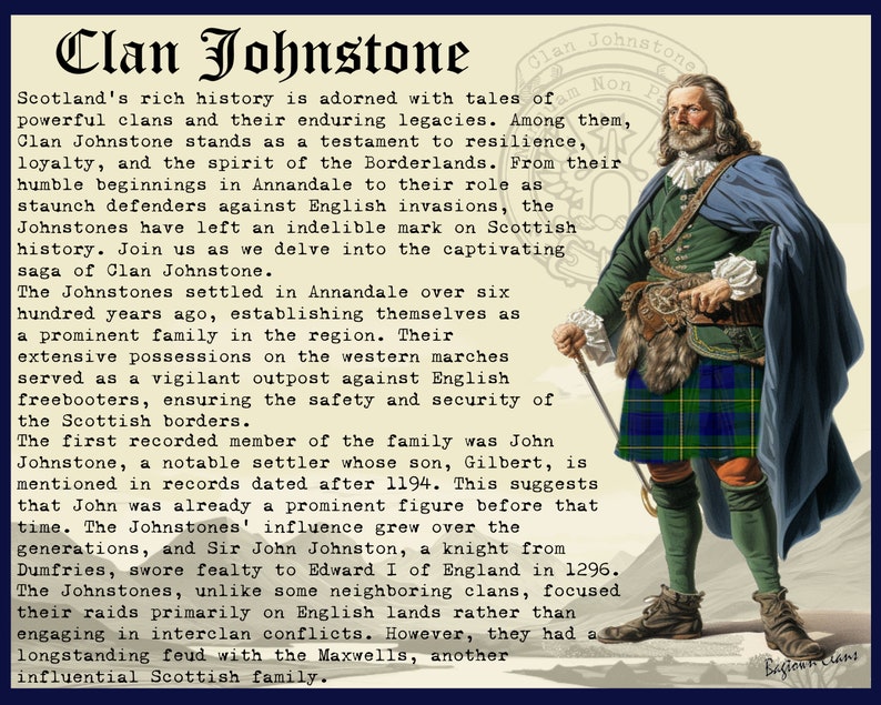 Clan Johnstone Scottish History Poster - Etsy